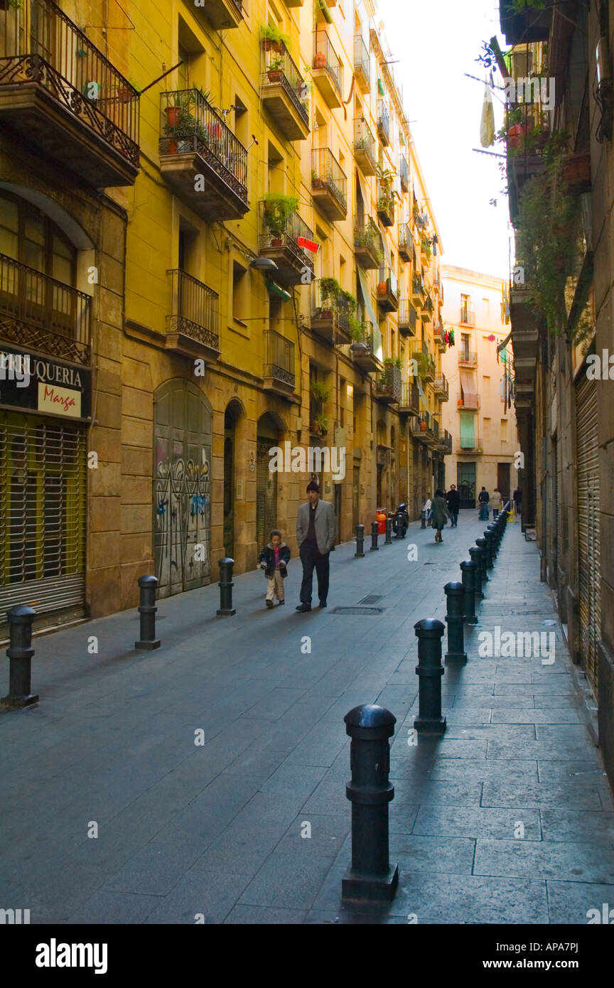 Backstreet in El Raval district of Barcelona Catalonia Spain EU Stock ...