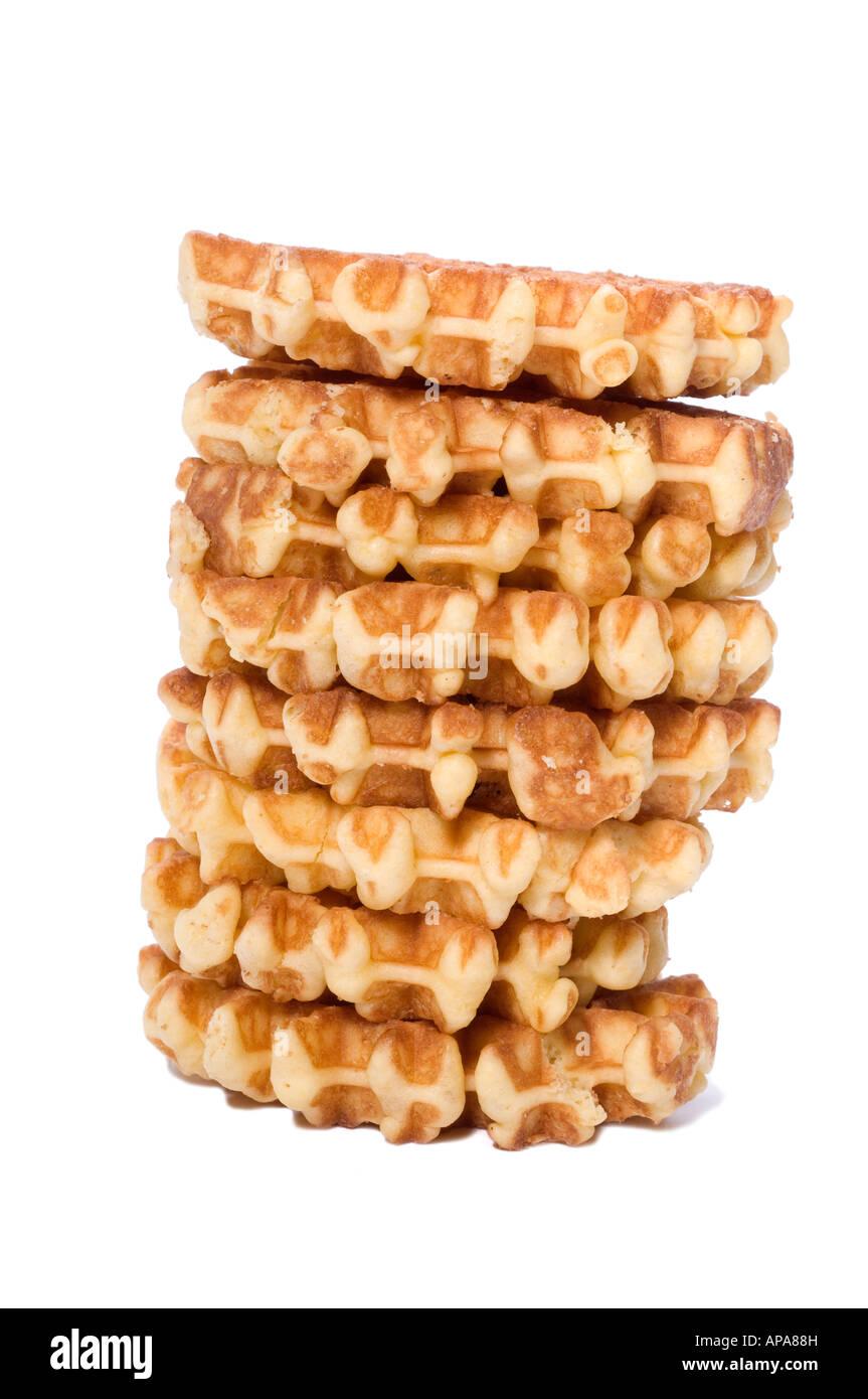 Stack of belgian waffles Cut Out Stock Images & Pictures - Alamy