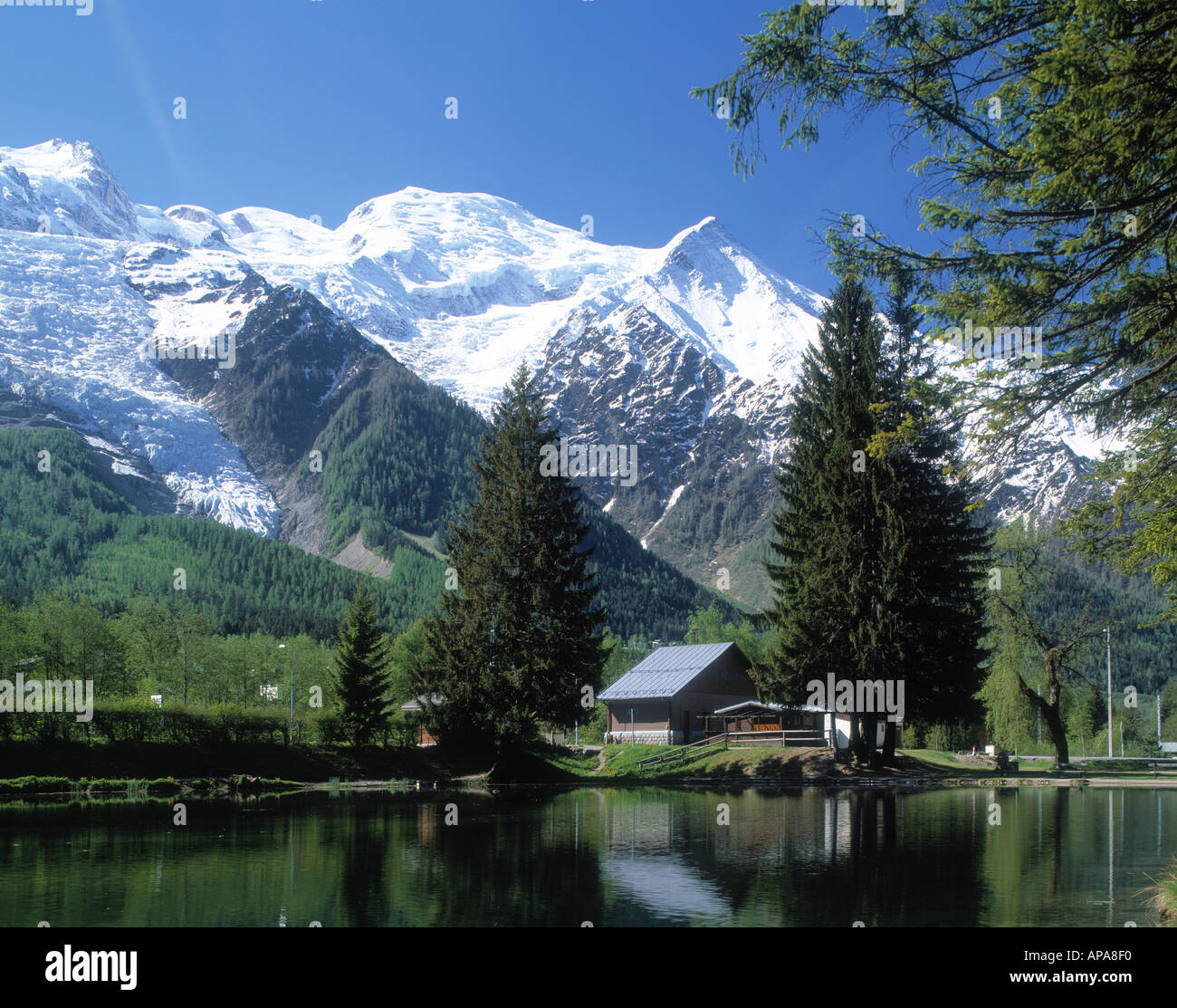 Chamonix village in valley hi-res stock photography and images - Alamy
