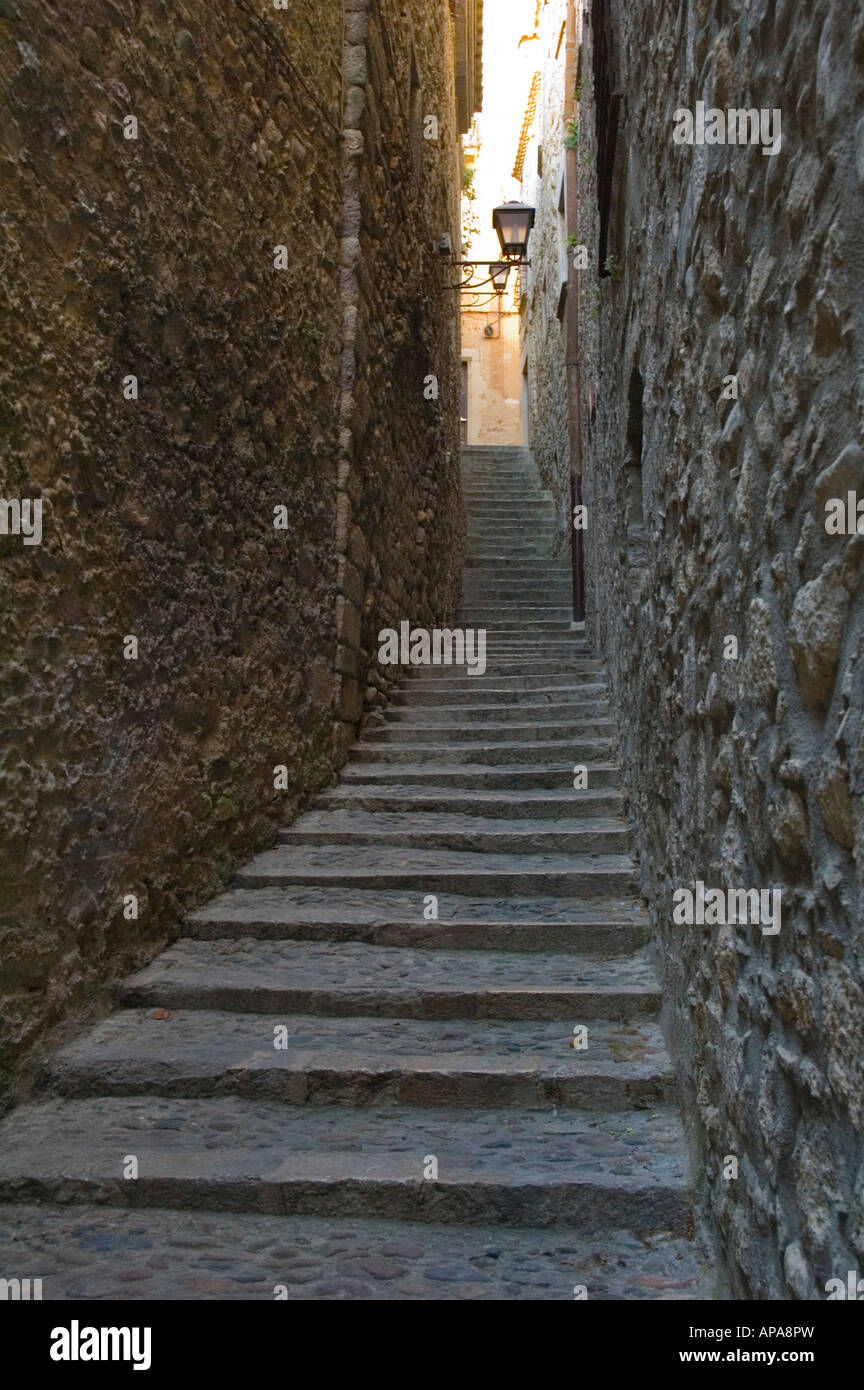 Stairs in Girona Catalonia Spain EU Stock Photo - Alamy