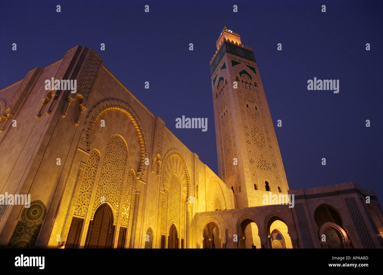 Mosque hassan ii illuminated hi-res stock photography and images - Alamy