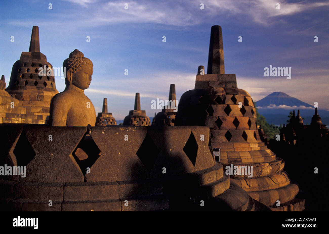 Buddha Statue and Stupas at the Ancient Buddhist Temple of Borobudur in ...