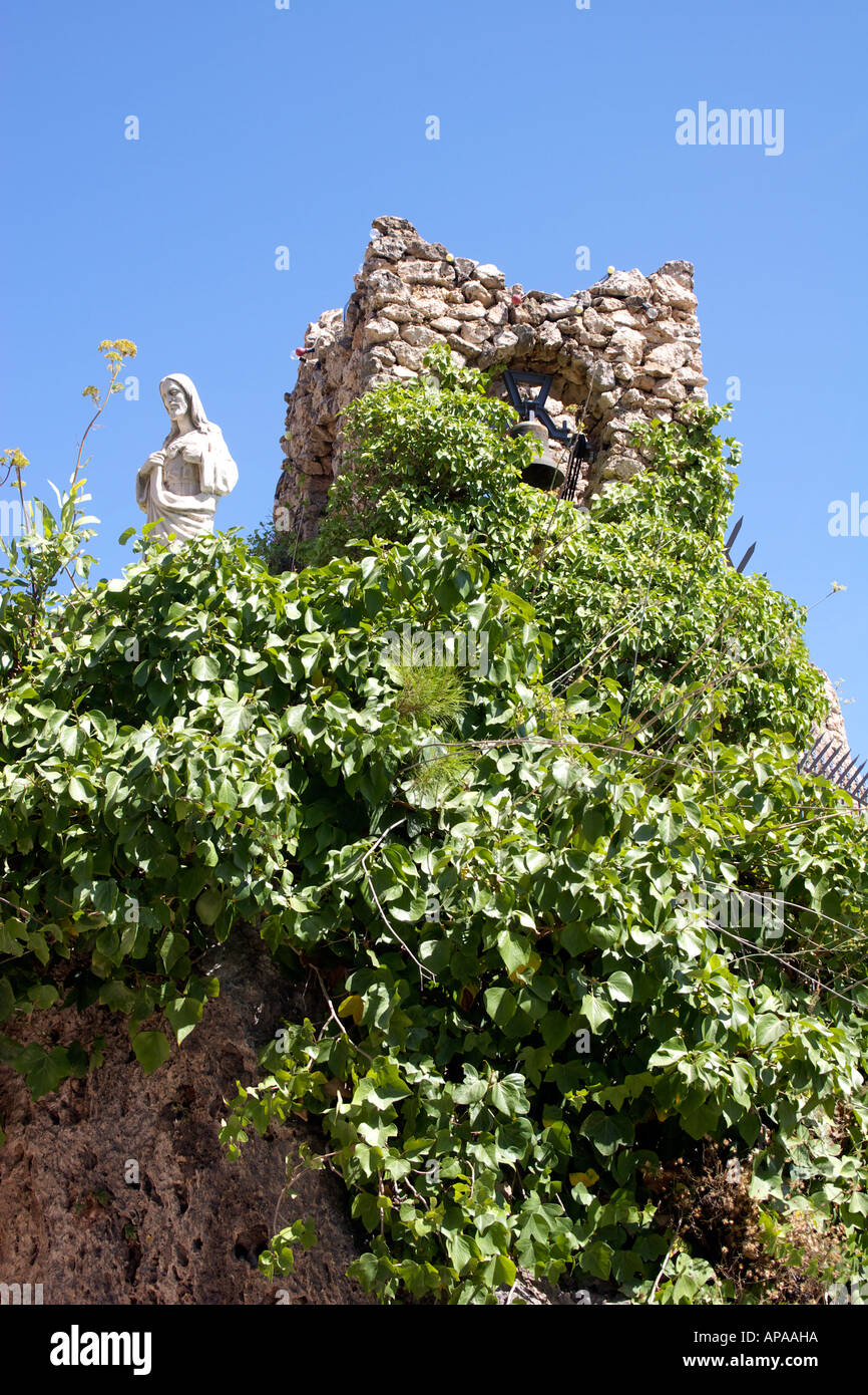 Figure of Jesus atop the bell tower of the Hermitage of the Virgin of ...