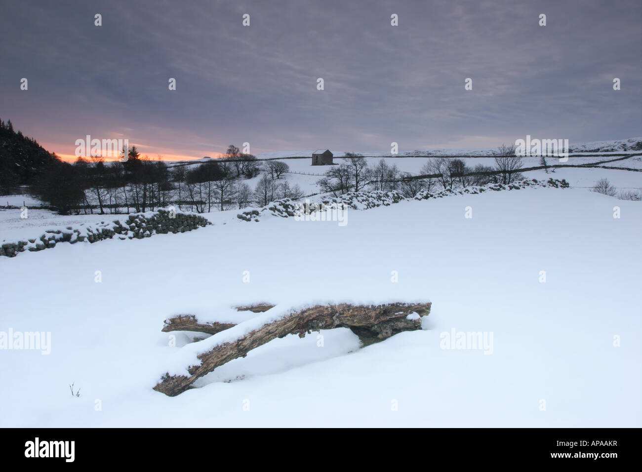 A Grey Leaden Sky Begins to Clear After Snow Storm Holwick Upper ...