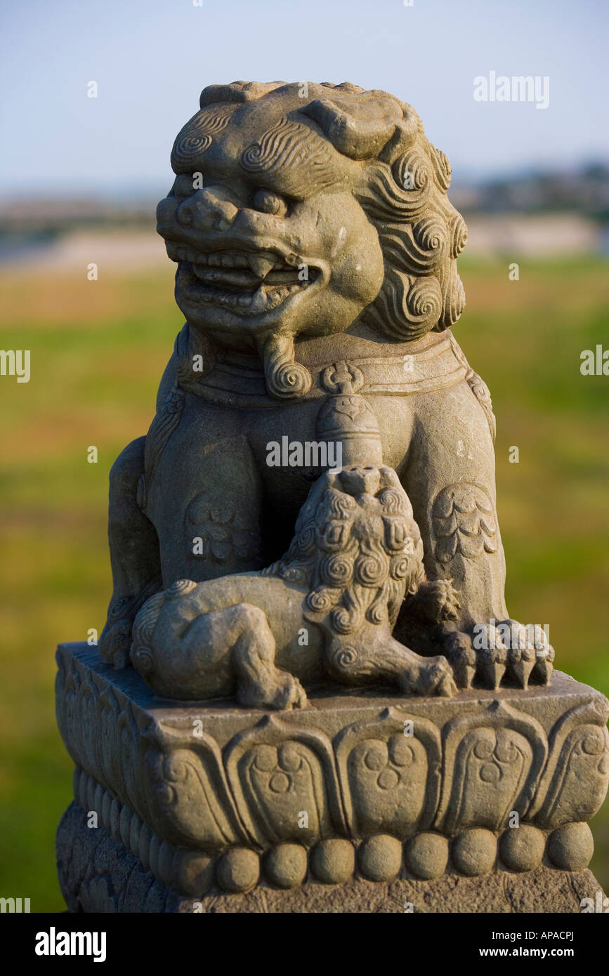 Stone Lion on Lugou Bridge Stock Photo - Alamy
