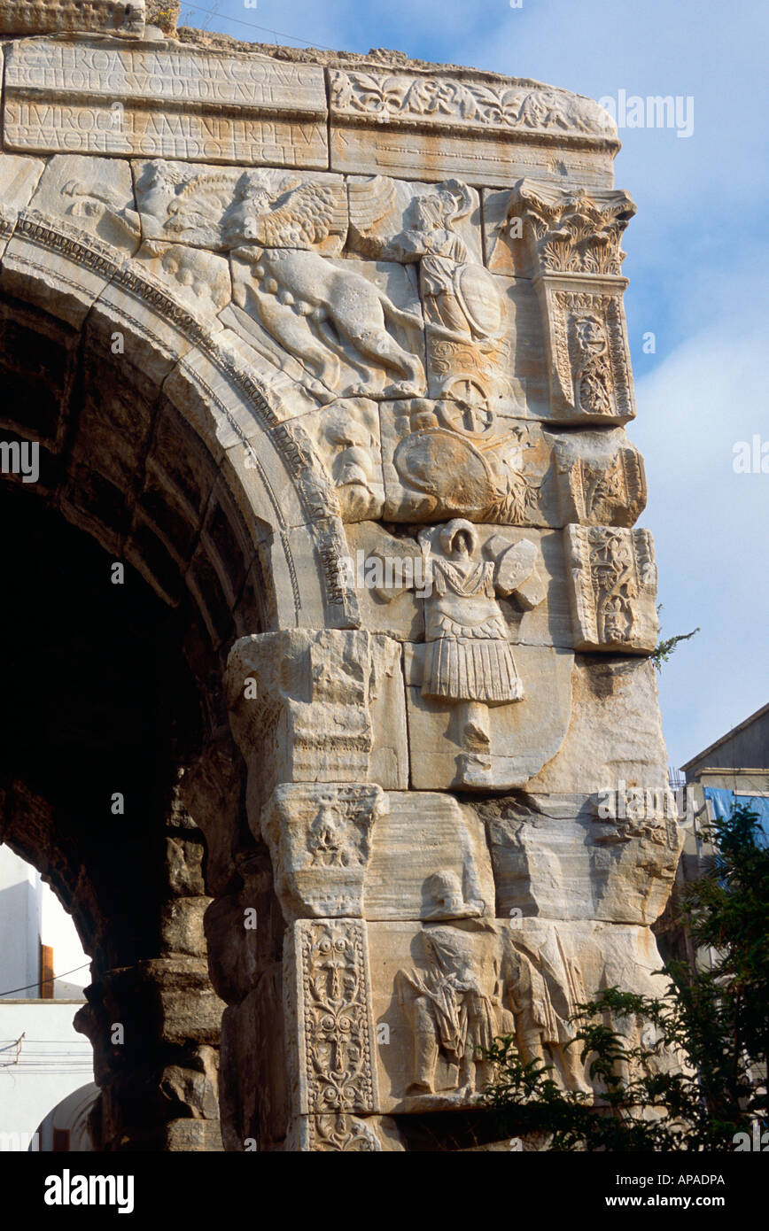 Marcus Aurelius triumphal arch, Tripoli, Libya, detail Stock Photo - Alamy