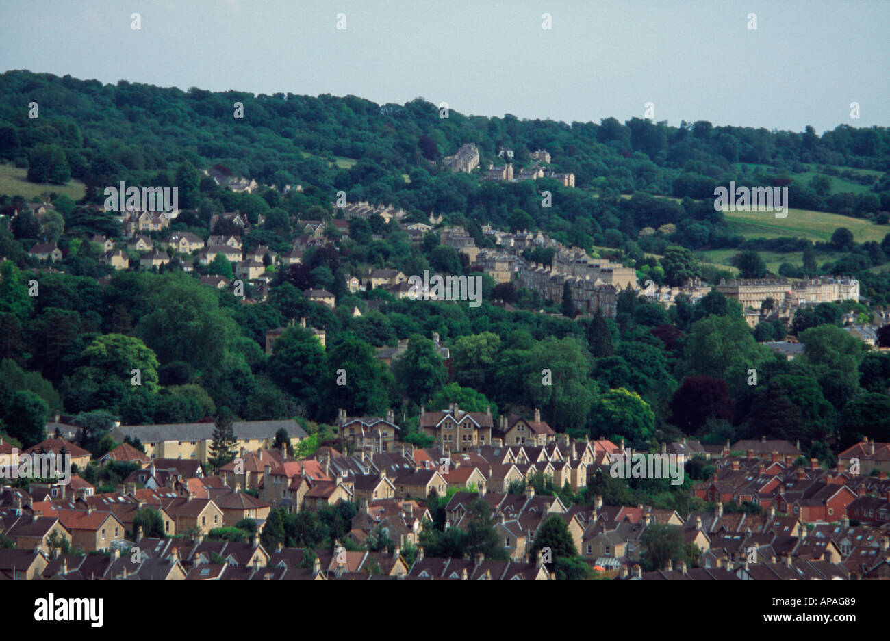 View of Bathwick from Walcot Terrace, Bath, Somerset, England UK Stock ...