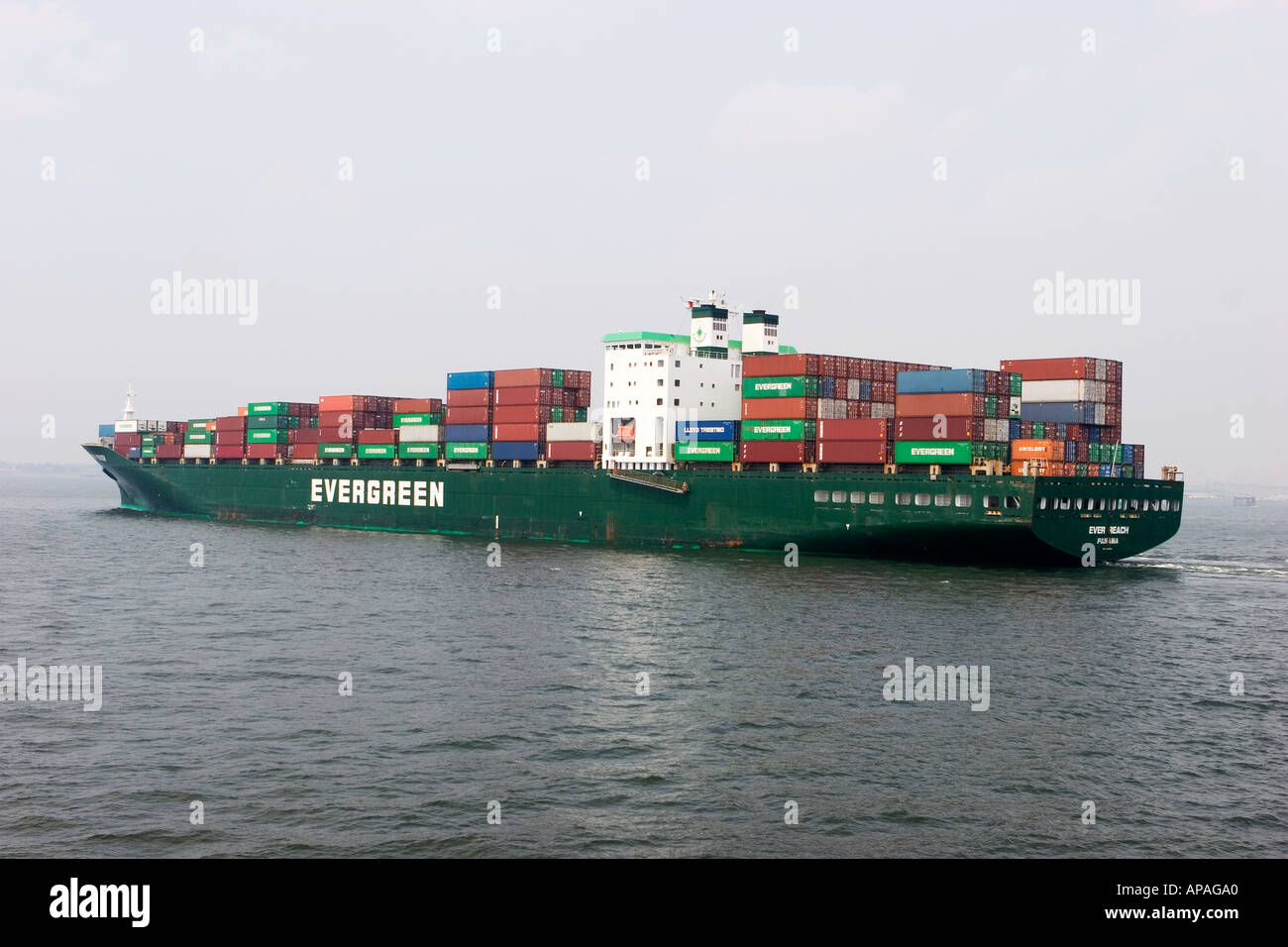 Container ship on the Hudson River New York NYC, USA Stock Photo - Alamy