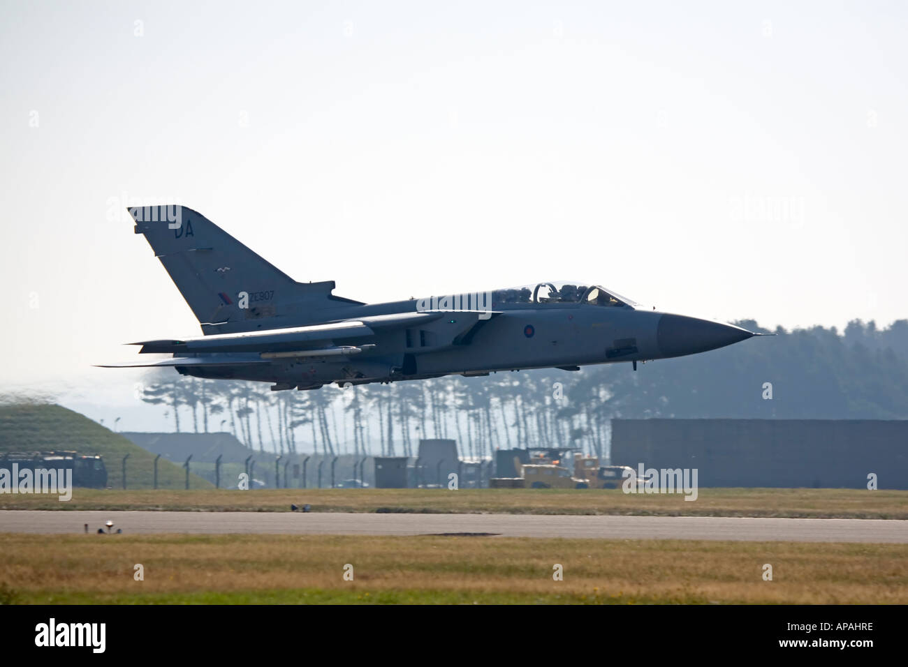 RAF Tornado F3 on take off run full afterburner Stock Photo - Alamy