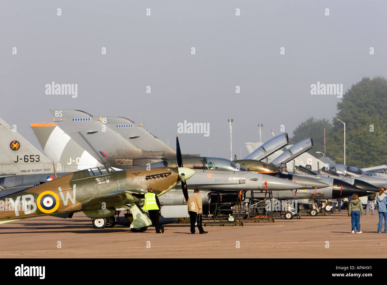 Battle of Britain Memorial Flight RAF Spitfire Fighter being pushed ...