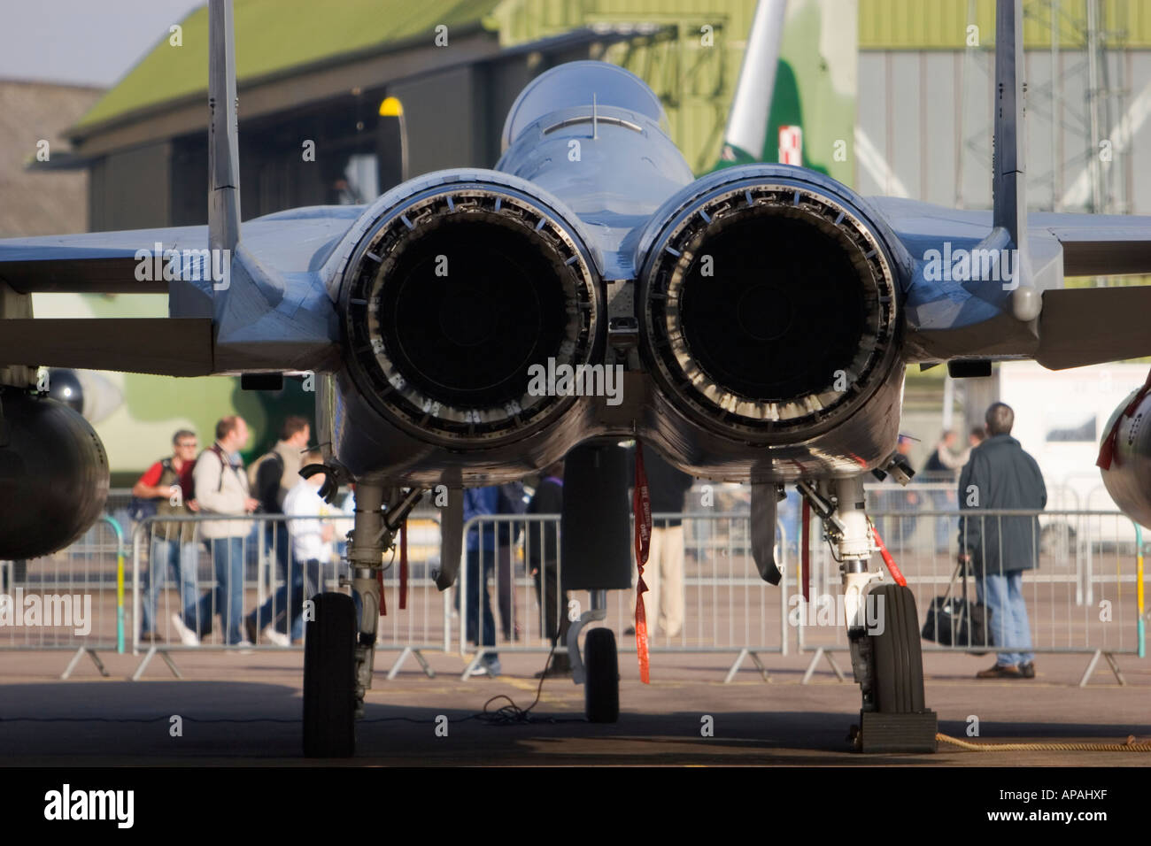 USAF F-15 Eagle vertical fins and twin jet engines Stock Photo - Alamy
