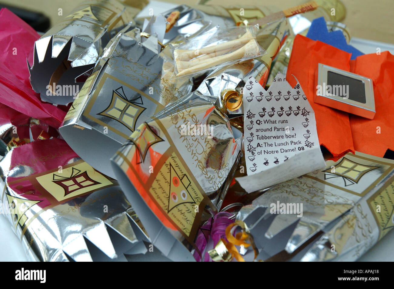 Christmas Waste Overpackaging Crackers Environmental Issues Stock Photo ...