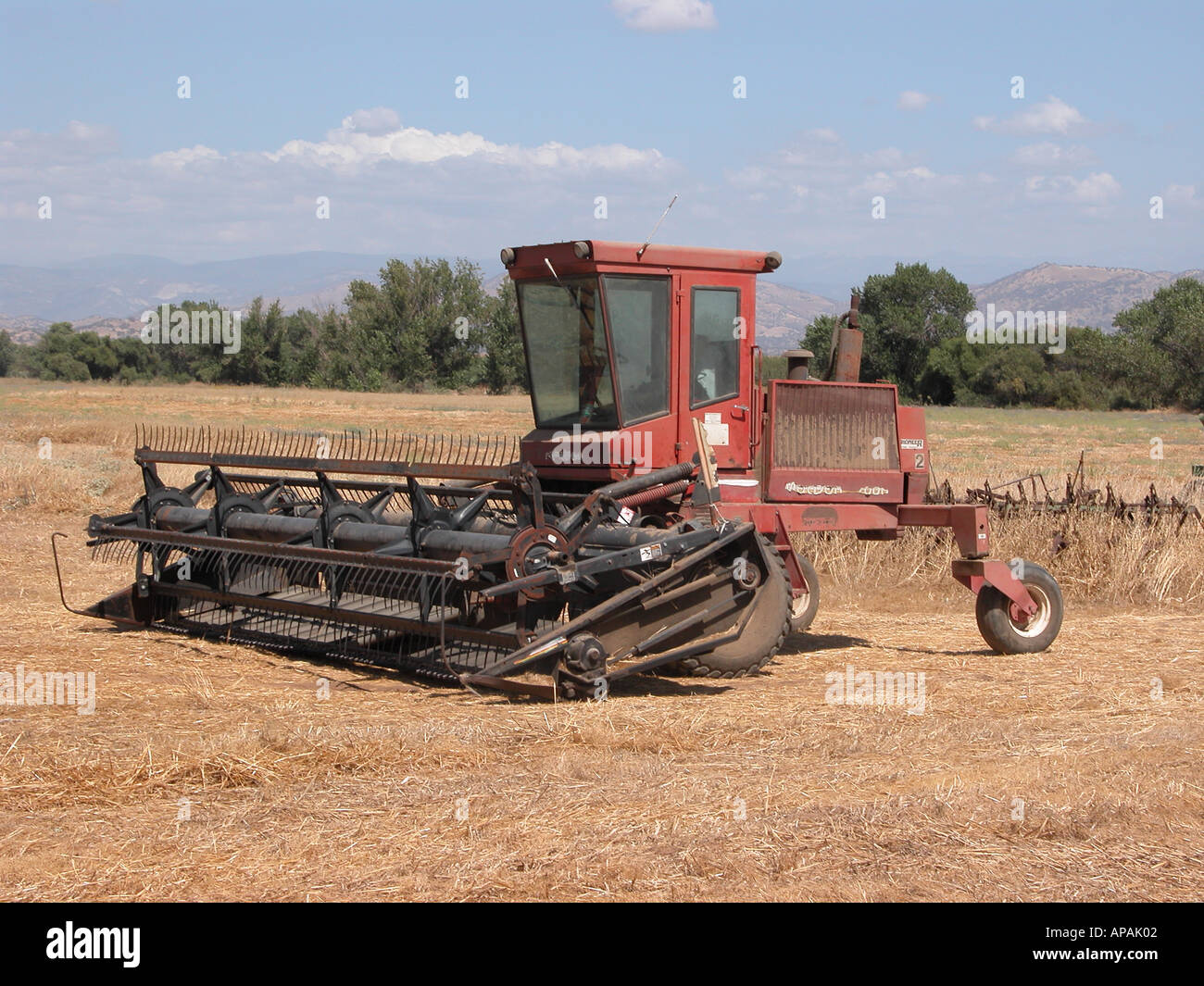 Mowing the hay in central California Stock Photo - Alamy