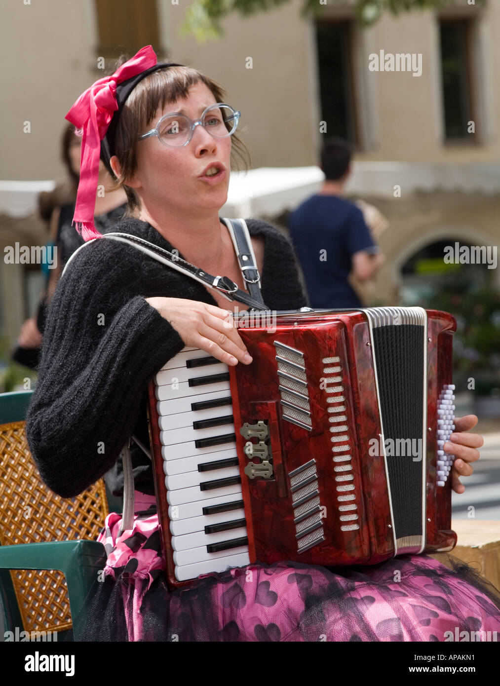 Street Musicians Woman Accordion Player Saint Antonin Toulouse France ...