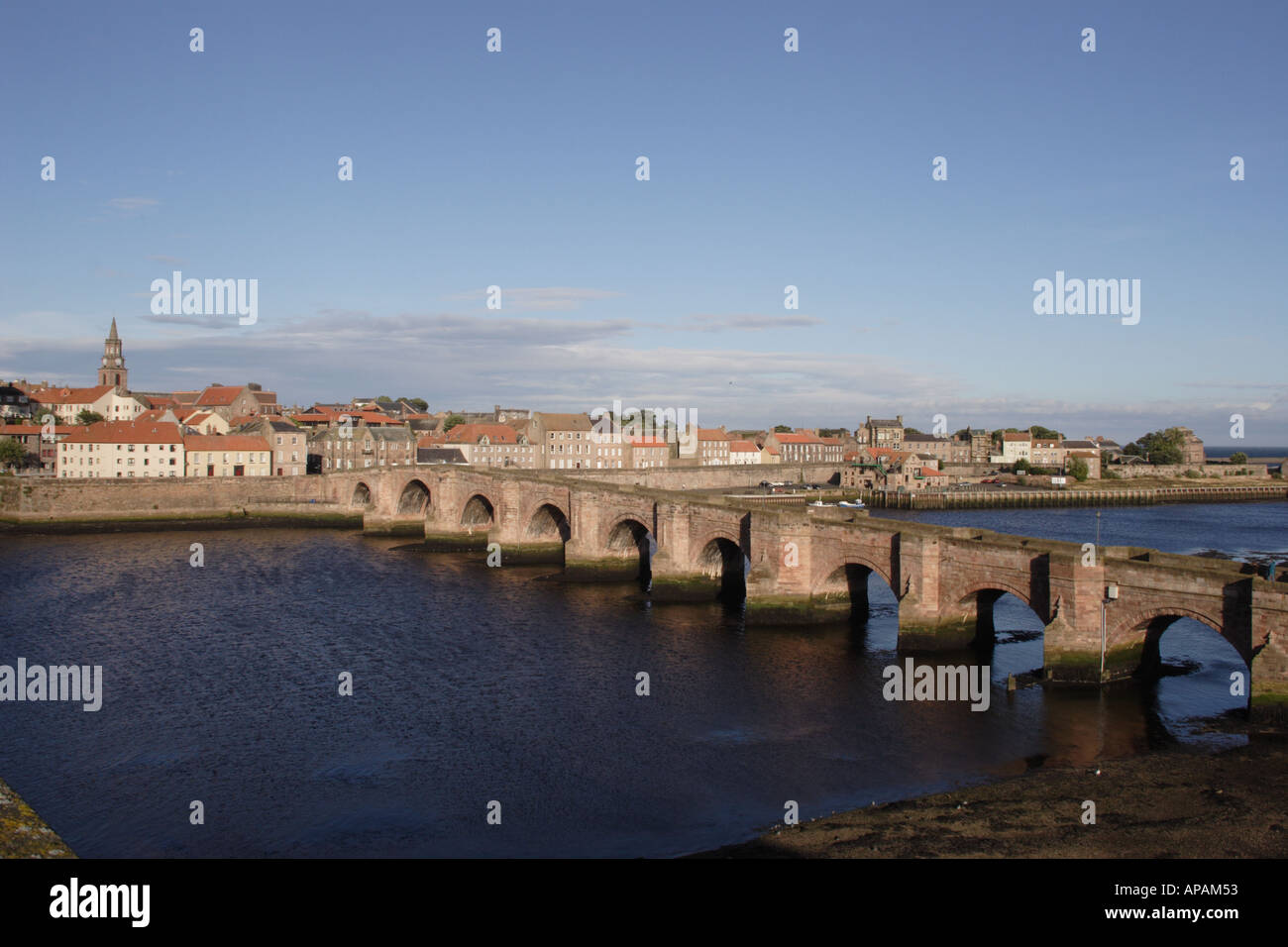 Berwick Bridge, built in 1634, the oldest of three bridges crossing the ...