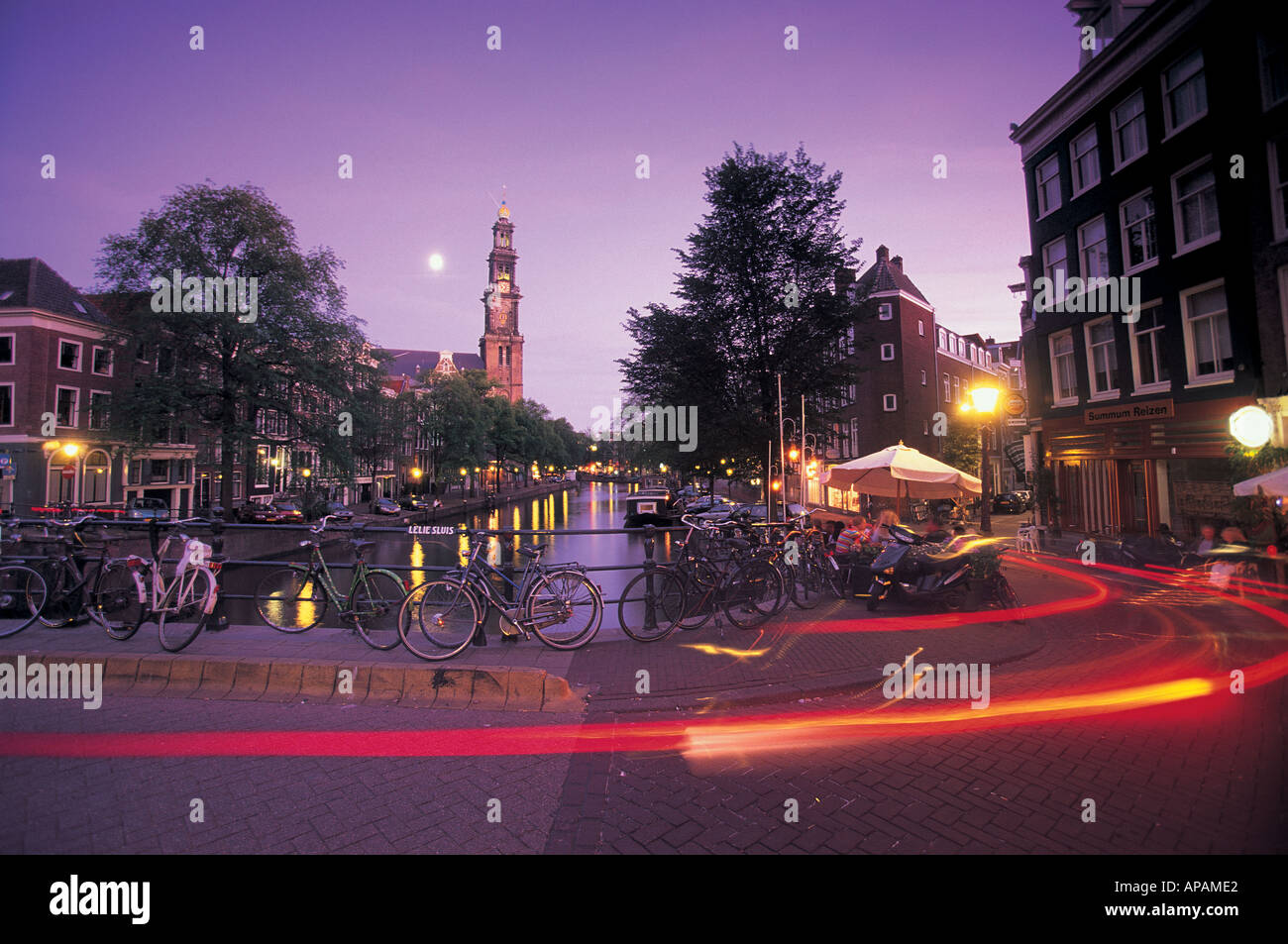 Amsterdam street scene blurred bicycles hi-res stock photography and ...