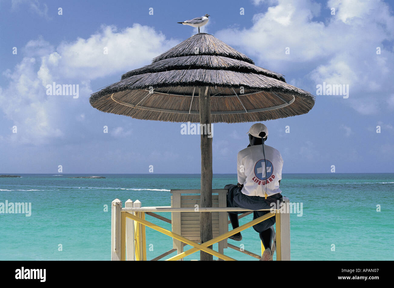 Lifeguard on the beach Bahamas Stock Photo - Alamy