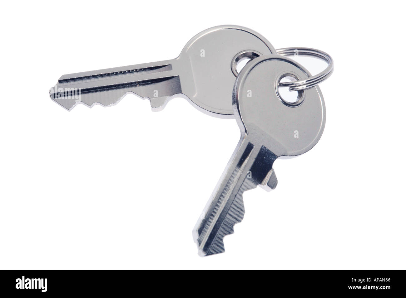 Two silver keys Stock Photo - Alamy