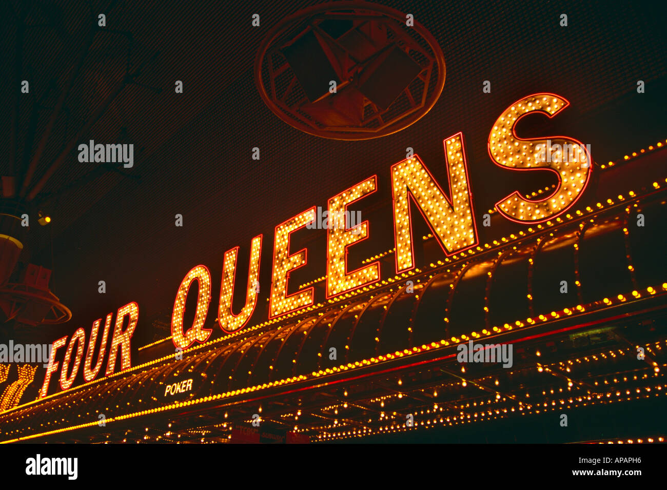 Four Queens Casino at night, Las Vegas, Nevada, USA Stock Photo - Alamy