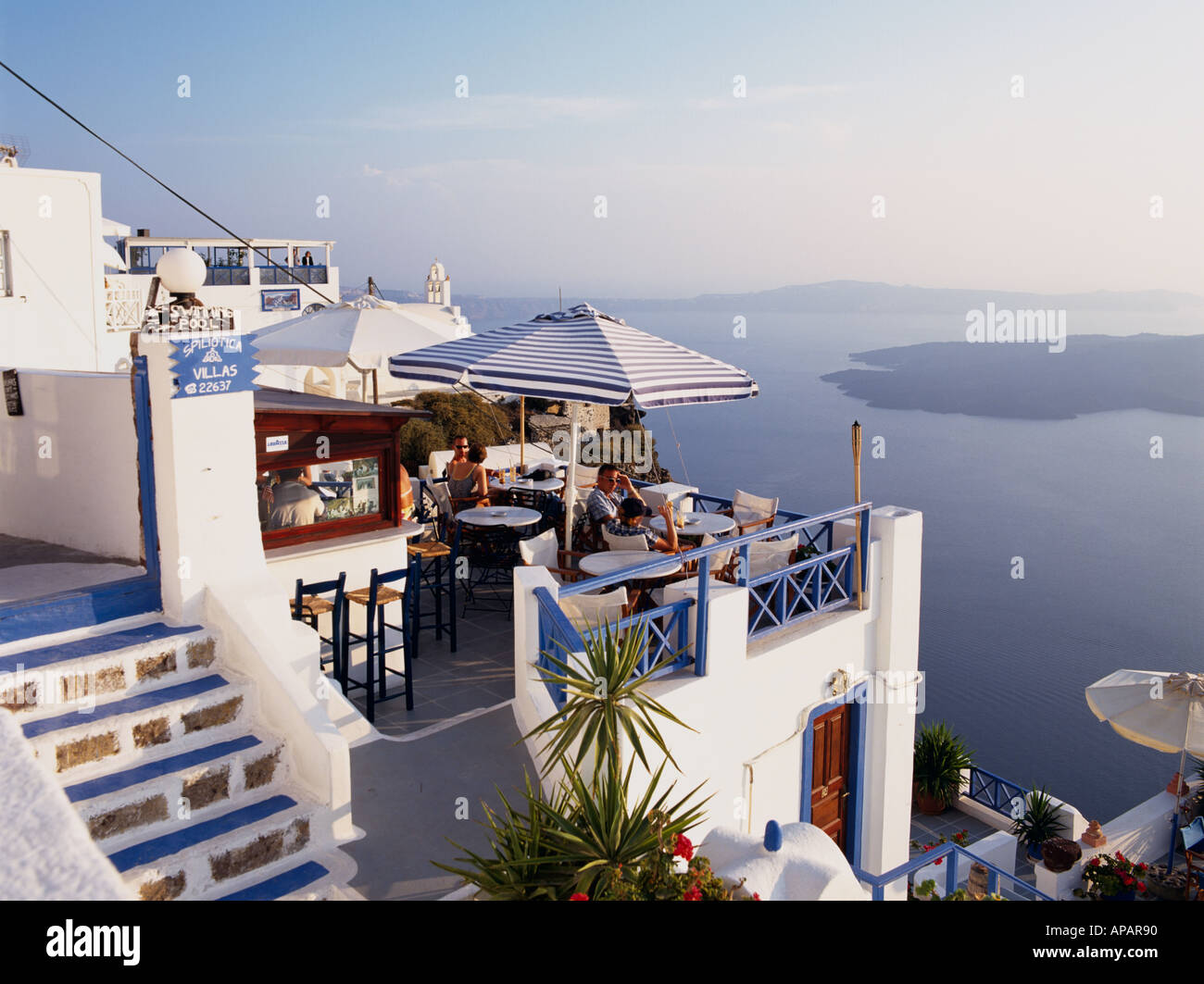 Taverna Santorini Greek Islands Hellas Stock Photo - Alamy