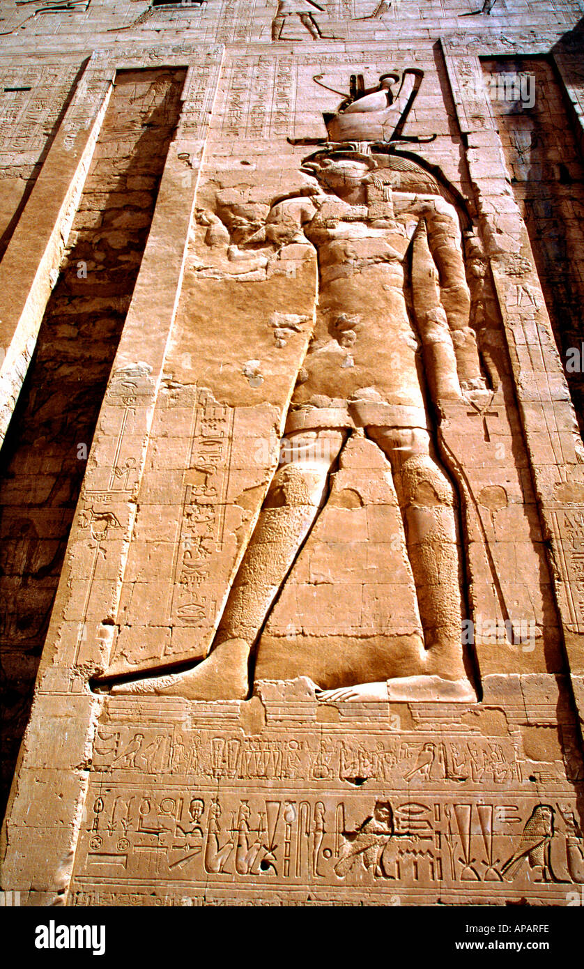 Egypt Temple Carving in Stonework Stock Photo - Alamy