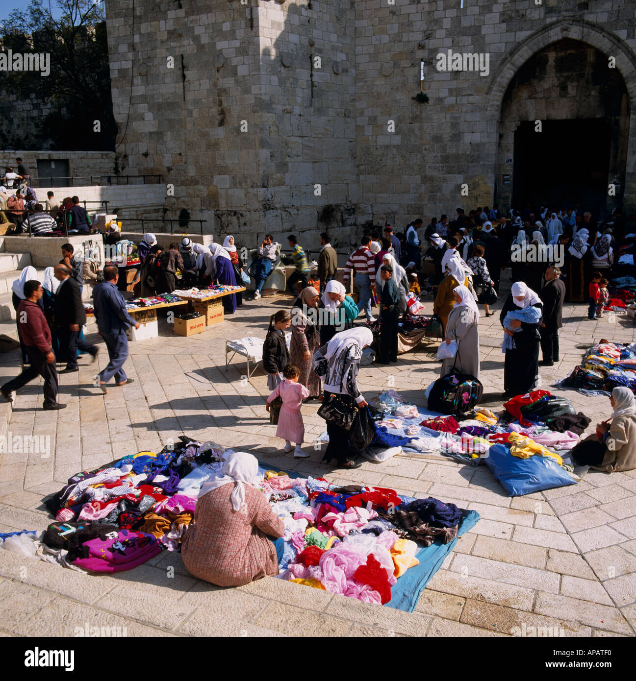 Women Selling Clothes Outside Damascus Gate The Old City Jerusalem ...