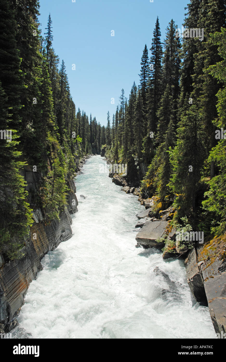 Glacier fed river plunges down a waterfall Stock Photo - Alamy