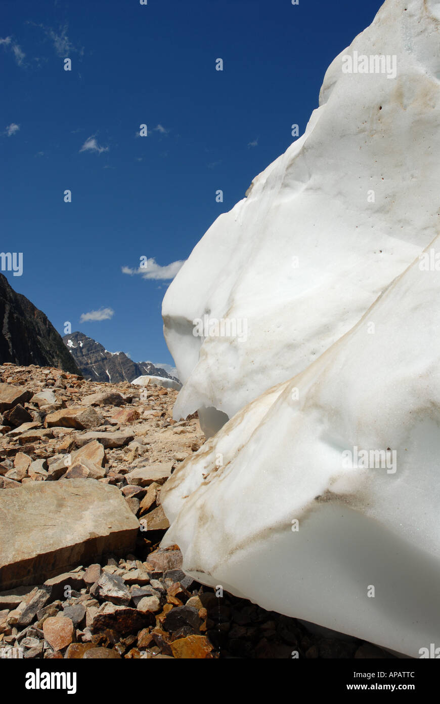 Stranded Iceberg at the base of Angel Glacier at Mount Edith Cavell in ...