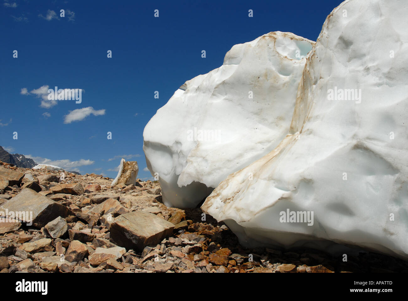 Stranded Iceberg at the base of Angel Glacier at Mount Edith Cavell in ...