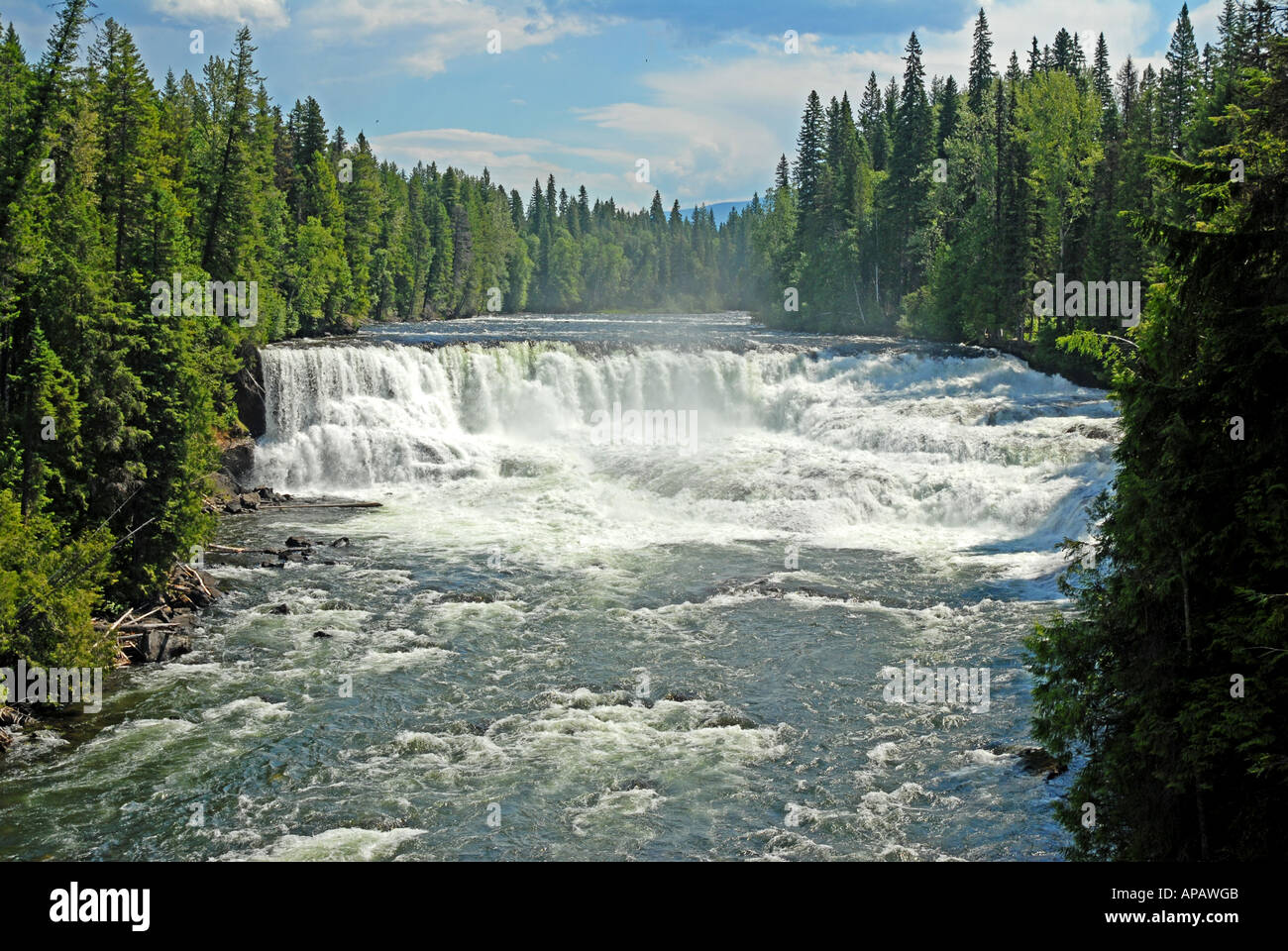 Wide waterfall on the Thompson River near Clearwater B.C Stock Photo ...
