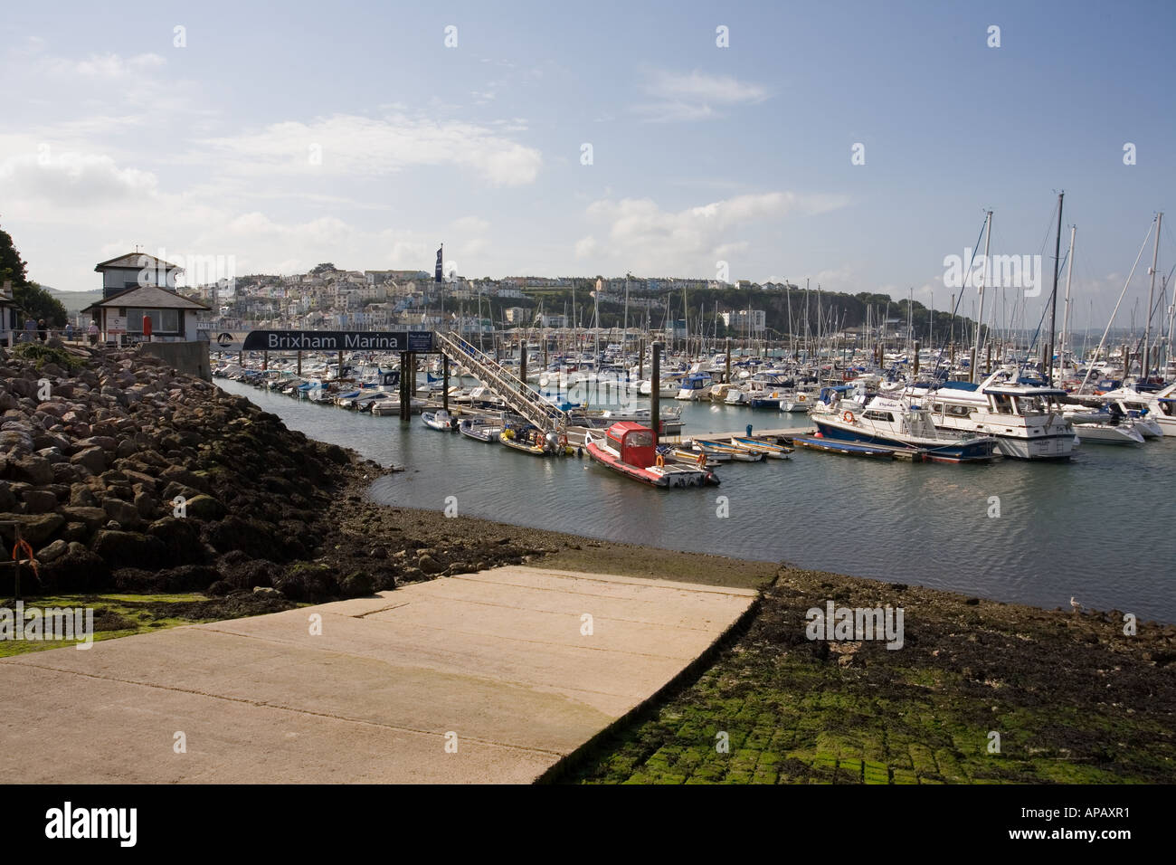 Brixham harbour marina, Devon, England Stock Photo - Alamy
