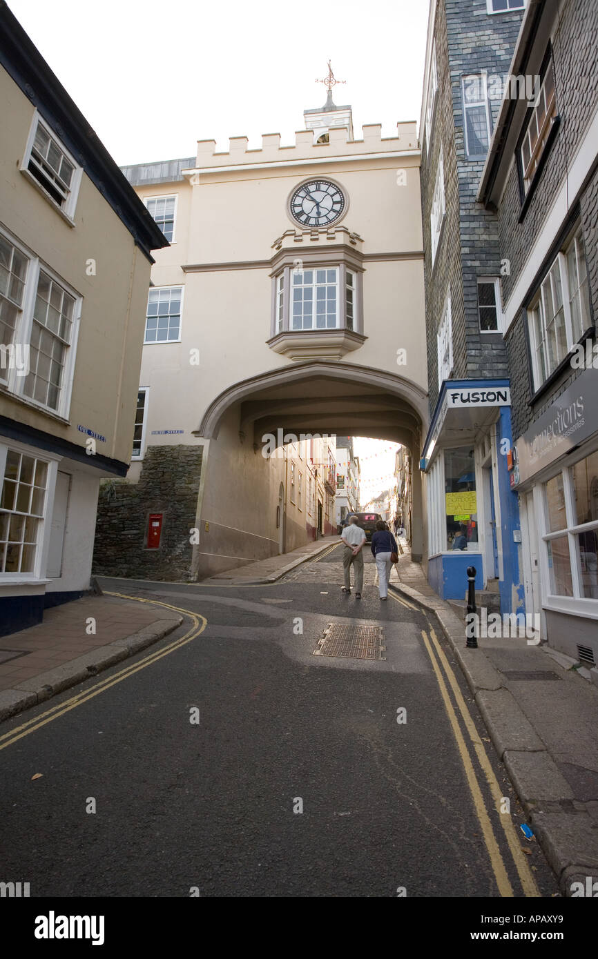 The East gate in the historic market town of Totnes in Devon, England ...