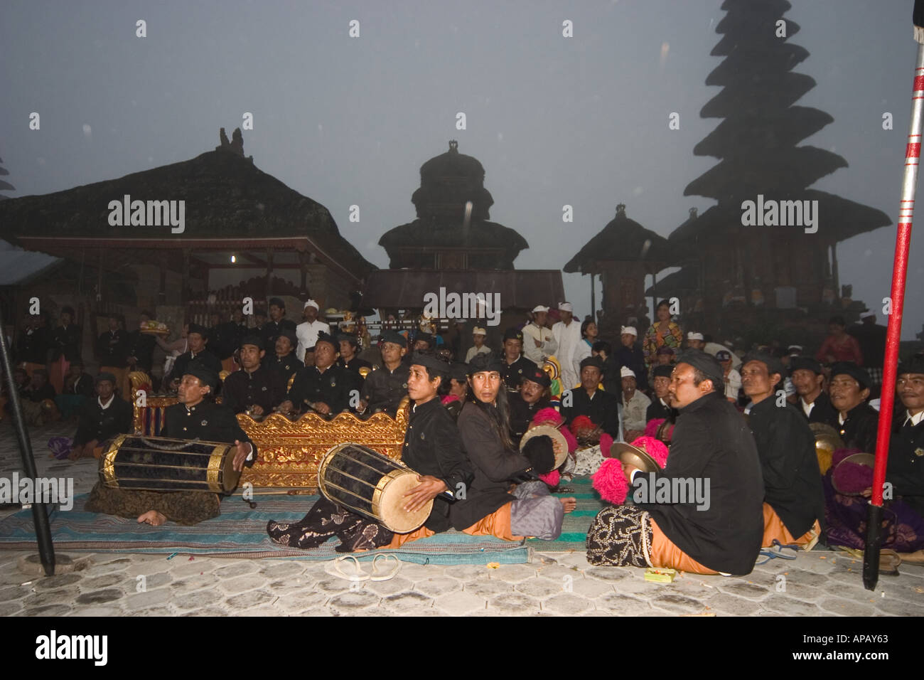 Balinese Temple musicians Barong Stock Photo - Alamy