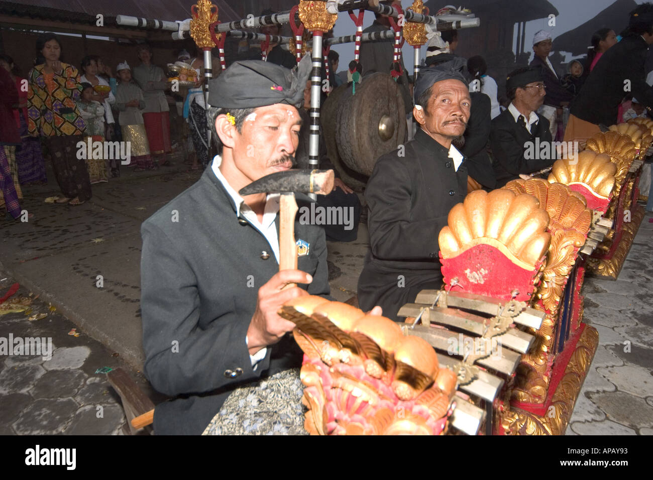 Balinese Temple Musicians Gamelan Stock Photo - Alamy