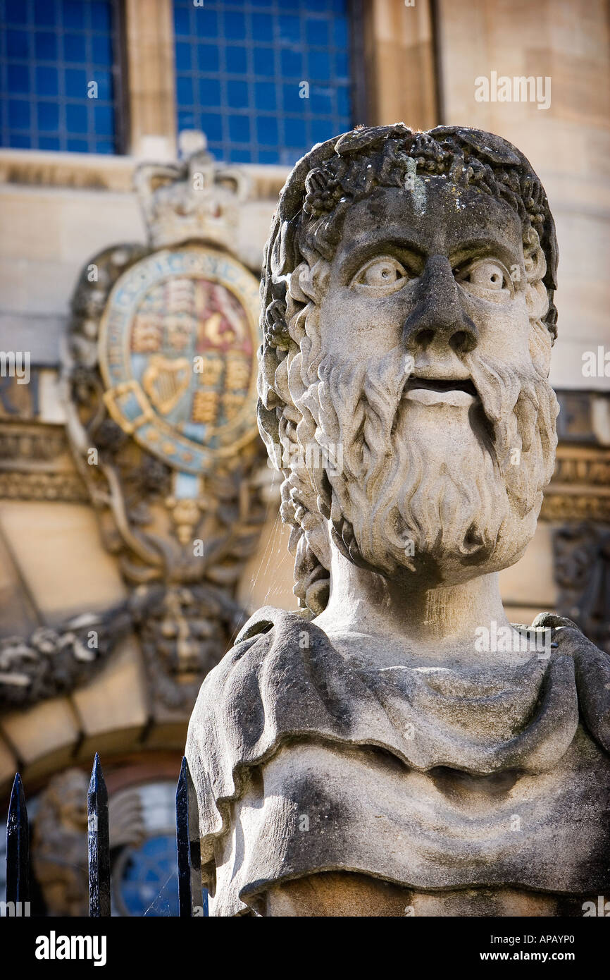 Details of the entrance to the Sheldonian Theatre, Oxford Stock Photo ...