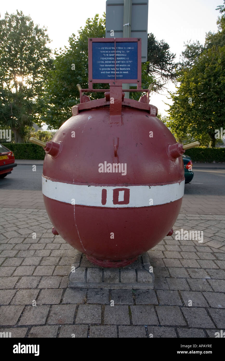 Second world war German sea mine, Dartmouth, Devon, England Stock Photo ...