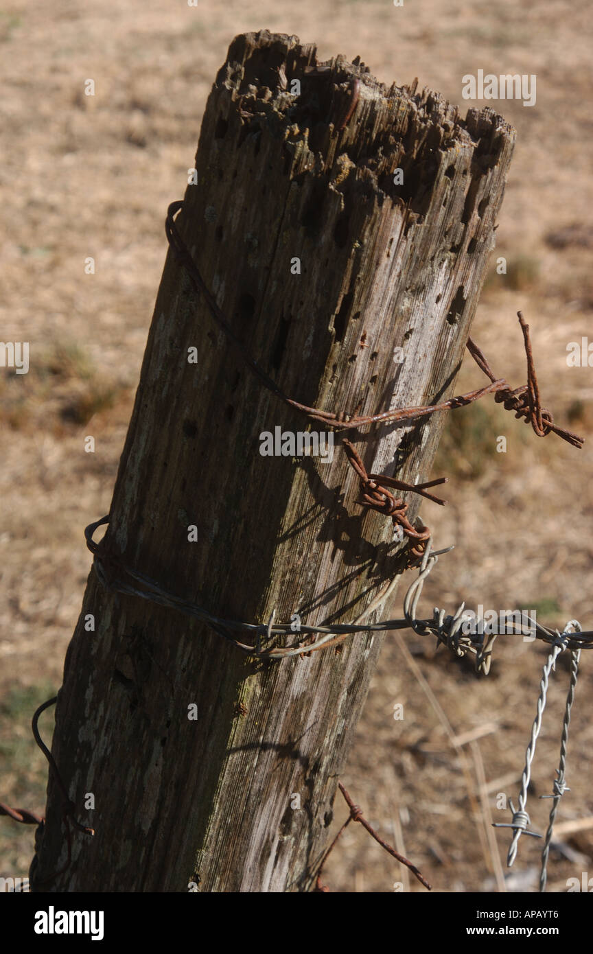 Old Fence Post Stock Photo - Alamy