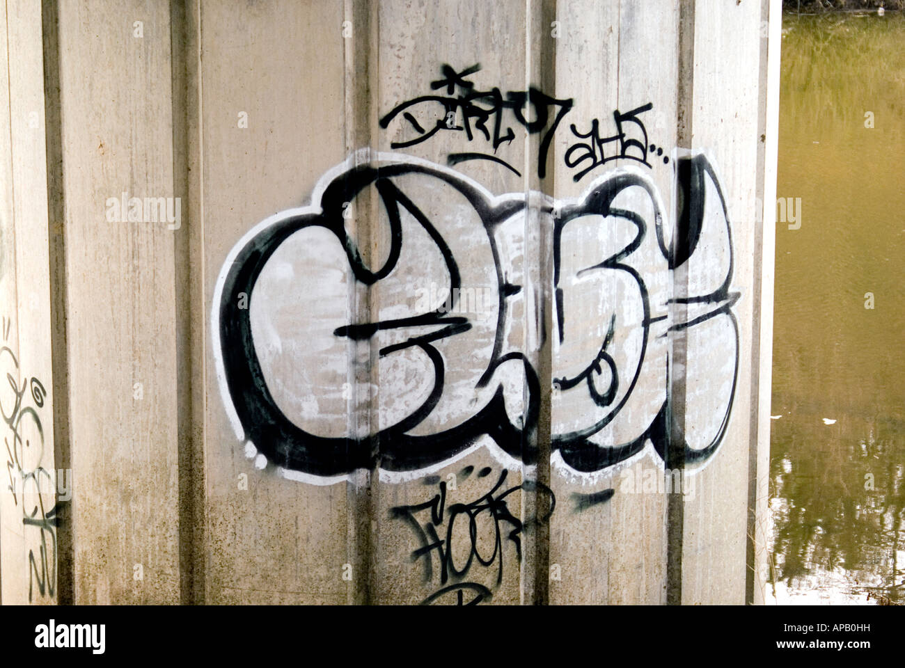 grafitti on underpass ely trail cycle path cardiff wales uk Stock Photo ...