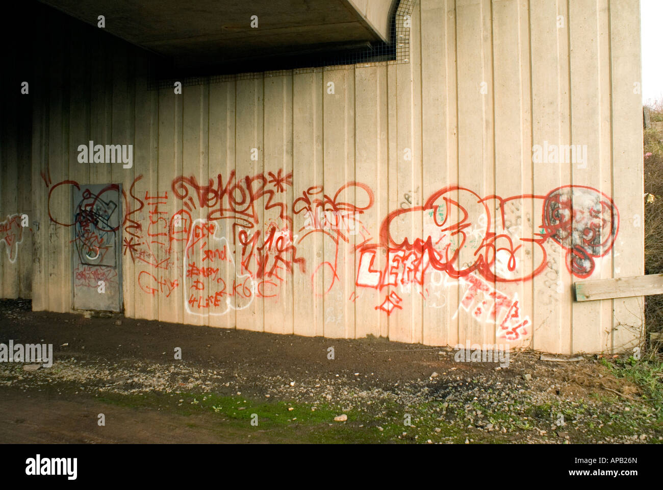grafitti on underpass ely trail cycle path cardiff wales uk Stock Photo ...
