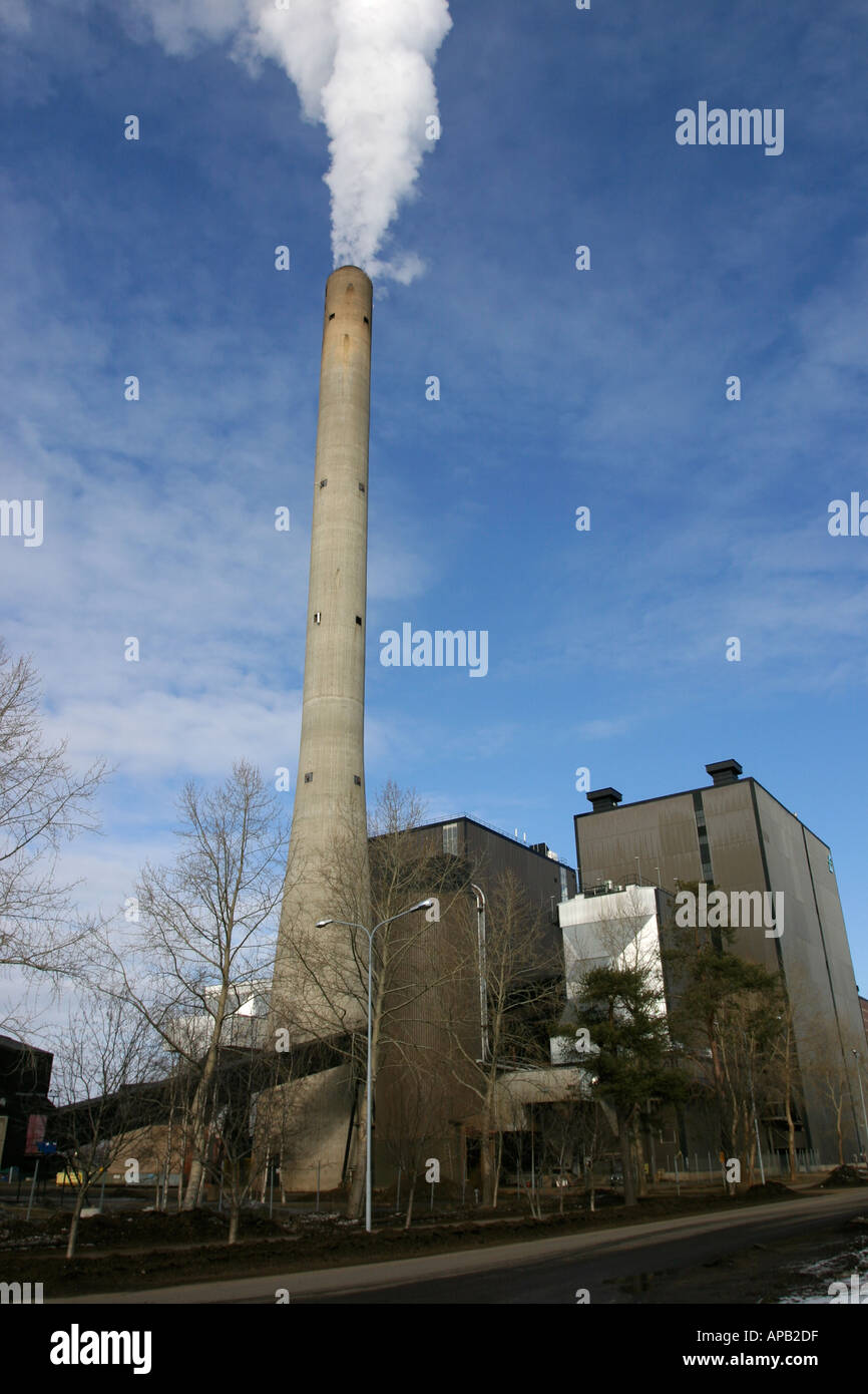 peat and wood burning heat and power station Stock Photo - Alamy