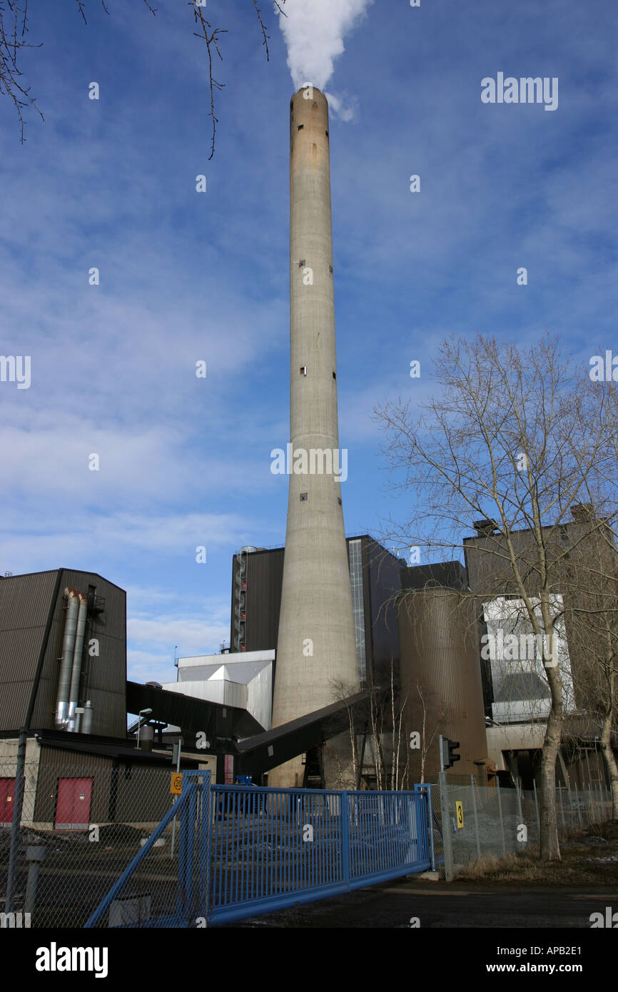 peat and wood burning heat and power station Stock Photo - Alamy