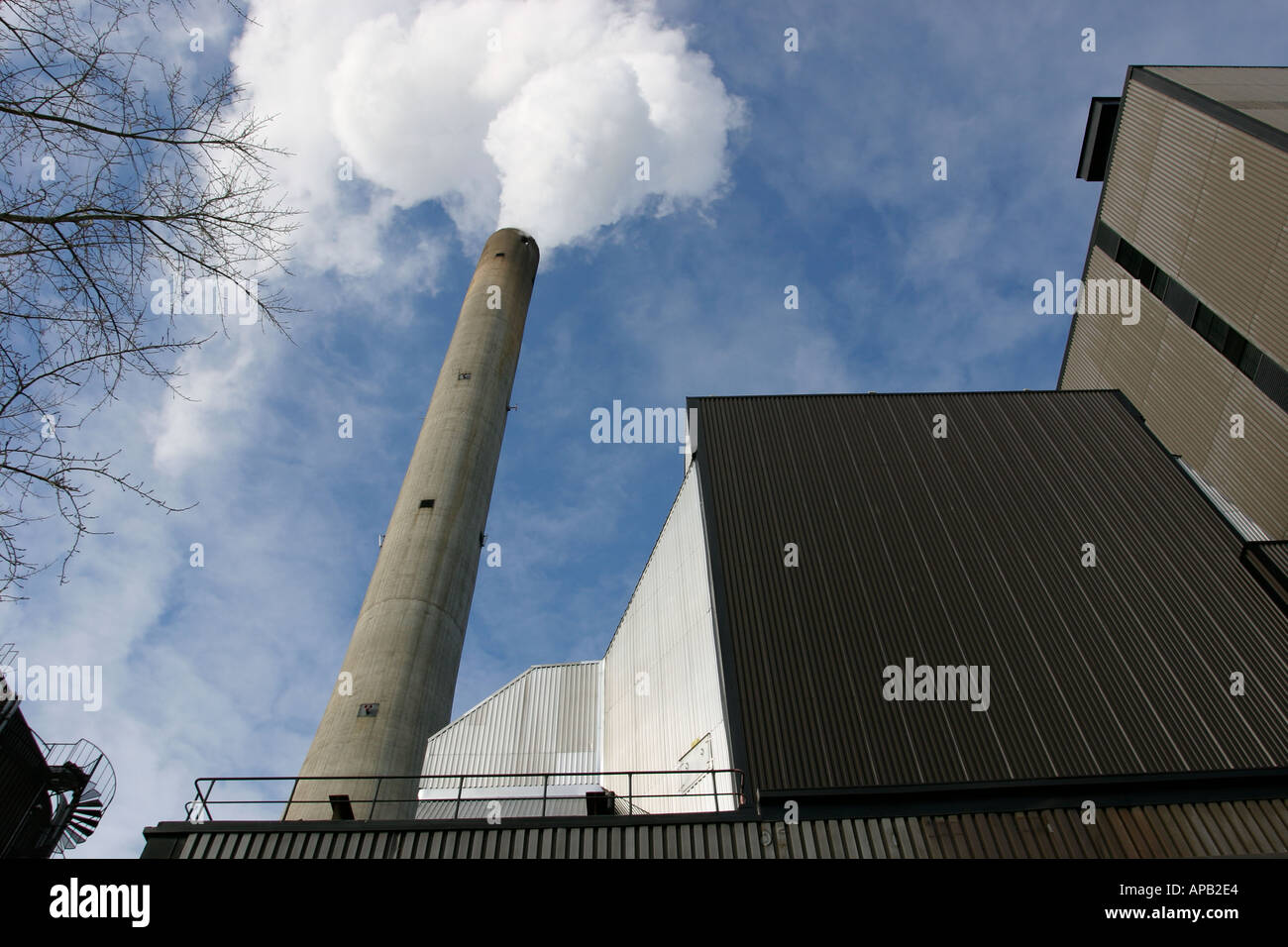 peat and wood burning heat and power station Stock Photo - Alamy