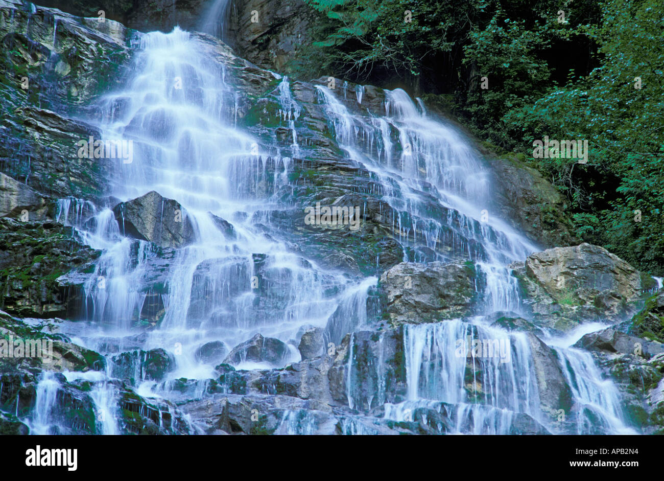 Waterfall at Bridal Veil Falls Provincial Park southwestern British ...