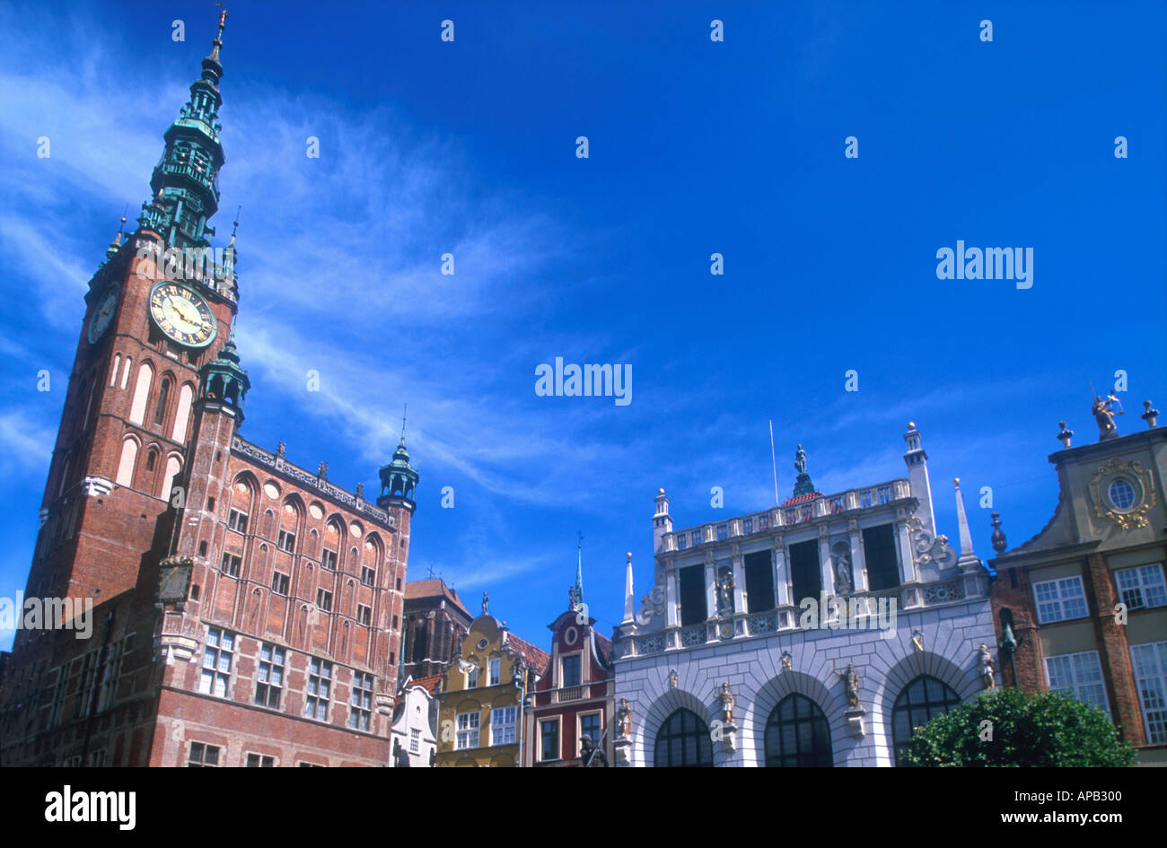 square Dlugi Targ gothic town hall mannerism facade of th artus court ...
