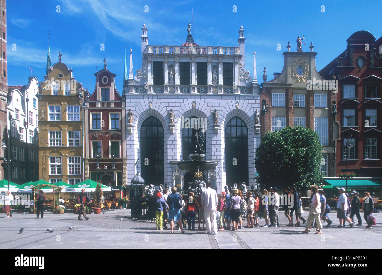 people on th square Dlugi Targ mannerism facade of th artus court ...