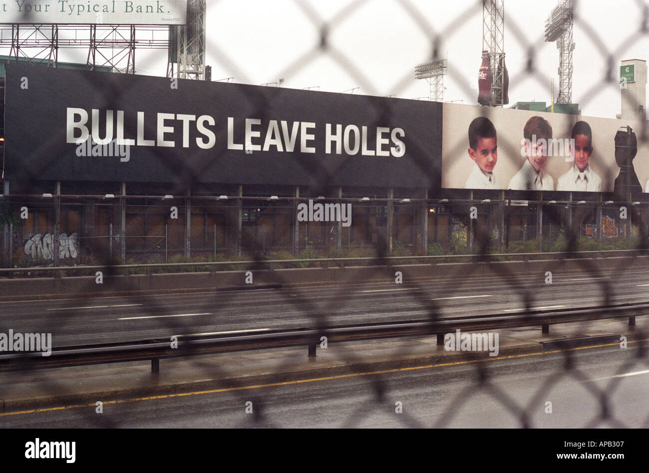 Anti gun proliferation ad in Boston Massachusetts Stock Photo - Alamy