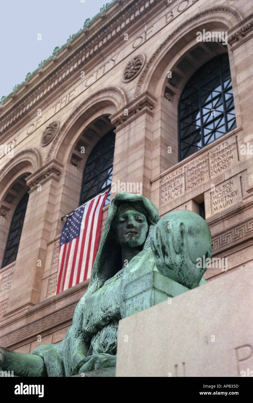 Science Muse statue at Boston Public Library in Copley Stock Photo - Alamy