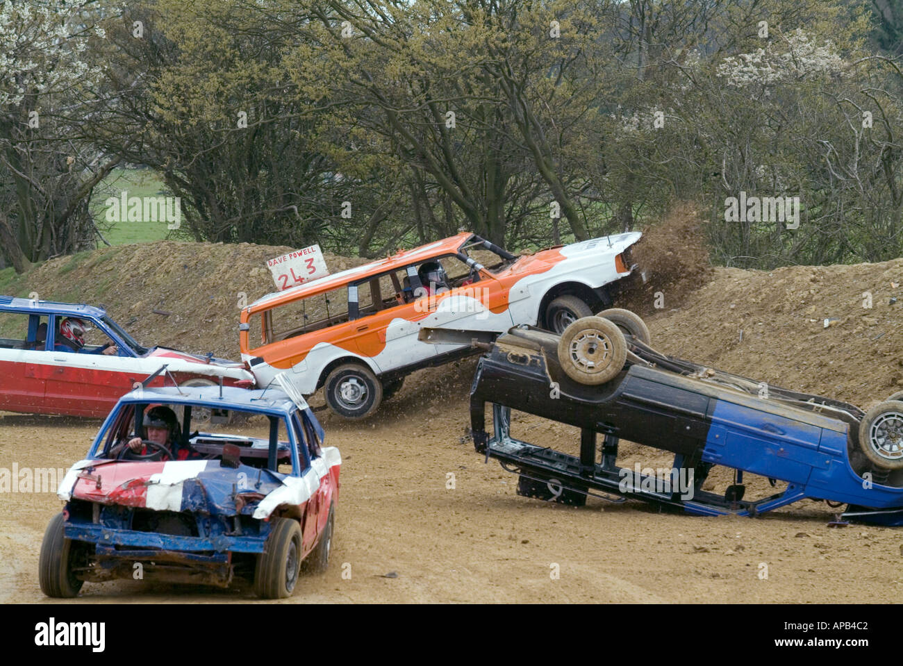 banger stock car racing at smallfield raceway near gatwick in sussex ...