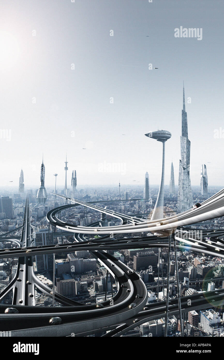A futuristic city Stock Photo - Alamy
