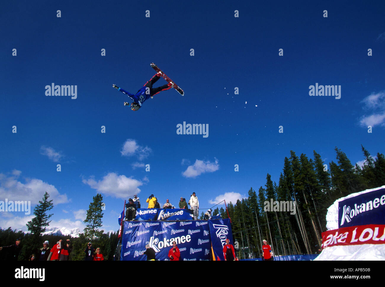 Snowboard jump into lake hi-res stock photography and images - Alamy